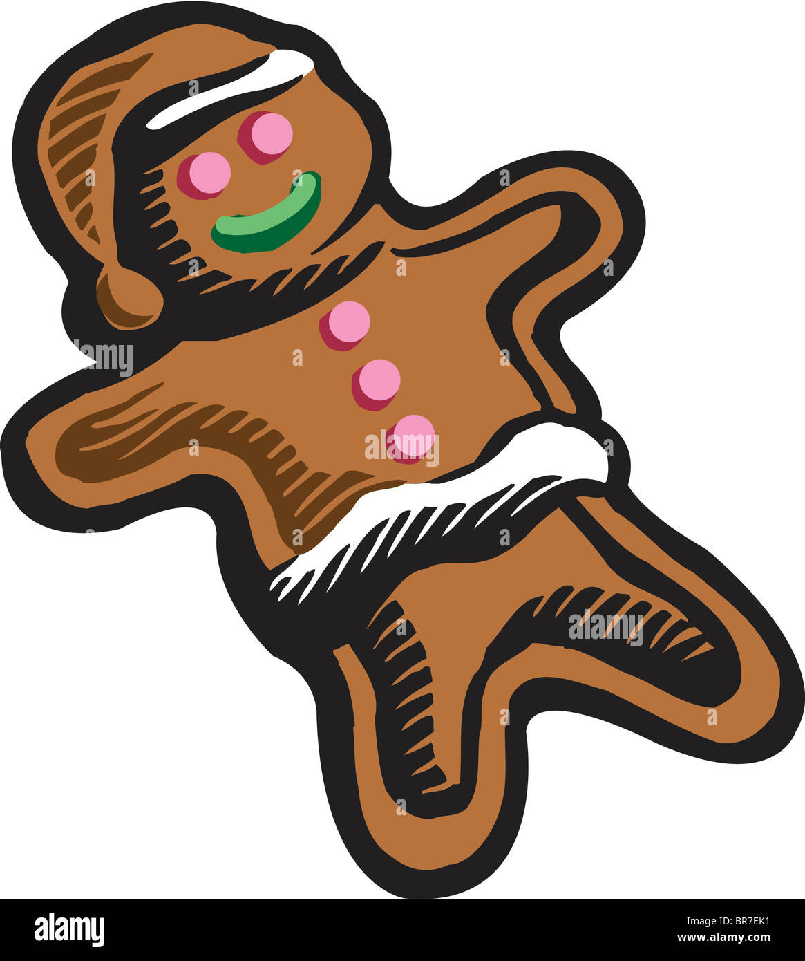 Drawing of a gingerbread man Stock Photo - Alamy