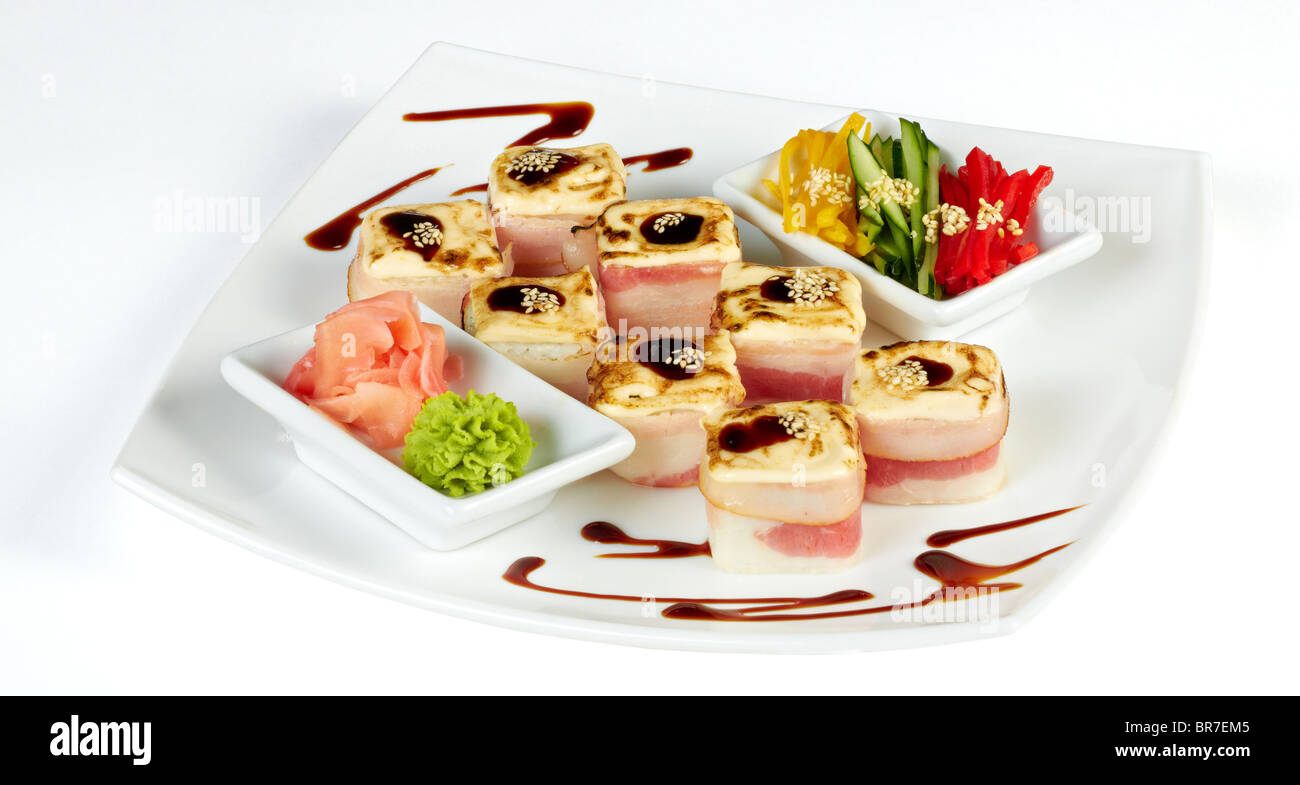 Traditional fresh japanese sushi rolls Cut Out Stock Images & Pictures ...