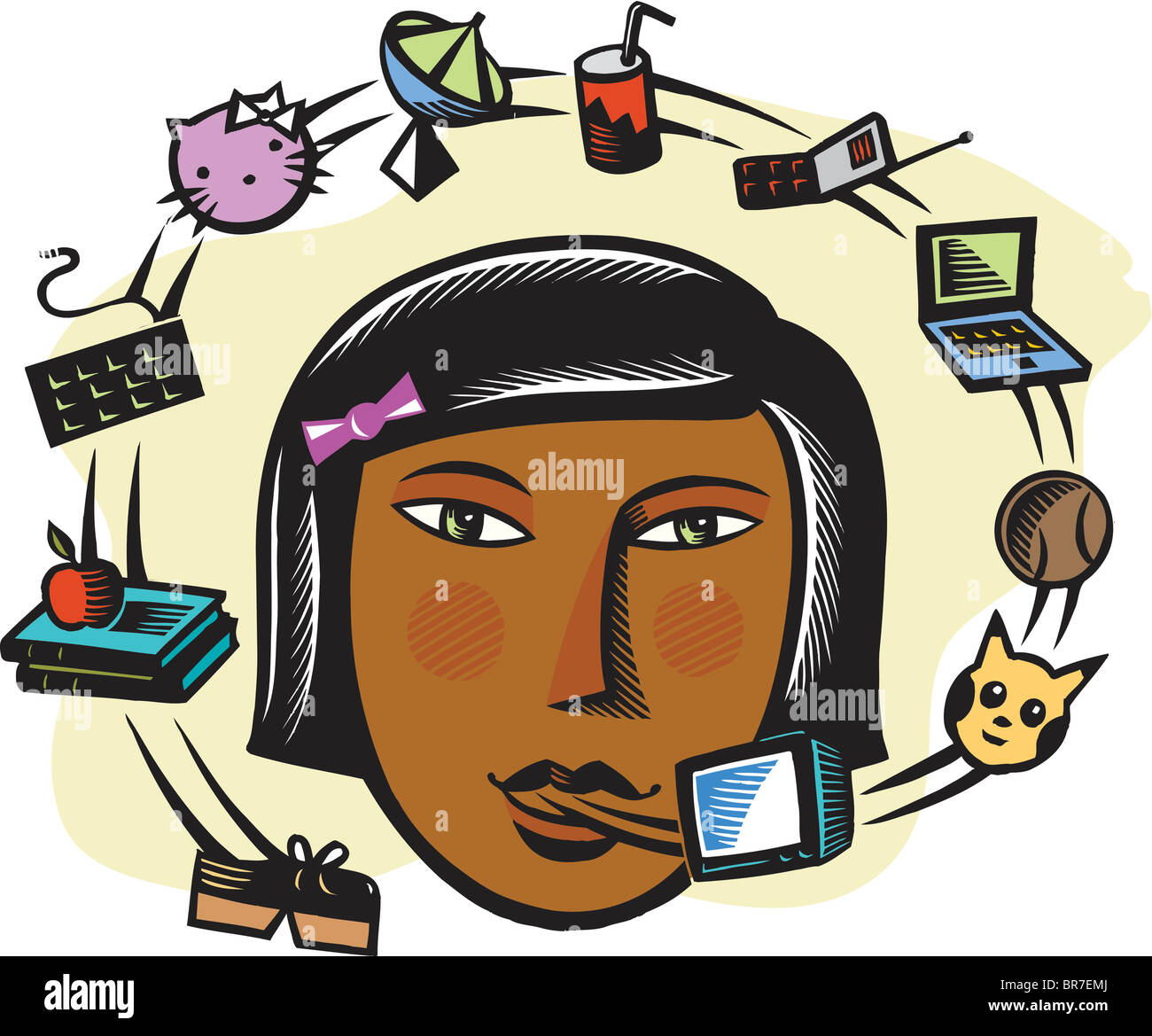 A graphic representation of a teenage girls lifestyle Stock Photo - Alamy