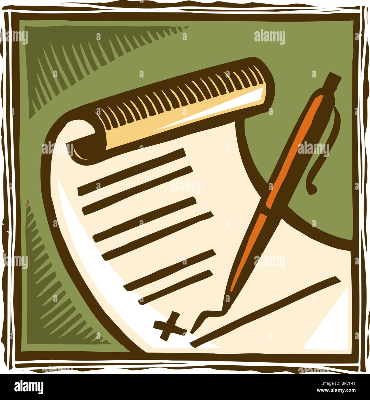 A pen signing a document Stock Photo - Alamy