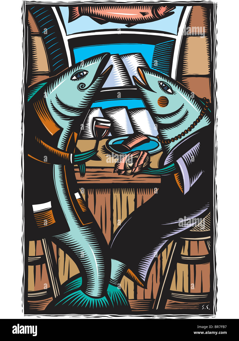 Two fish dining together Stock Photo - Alamy