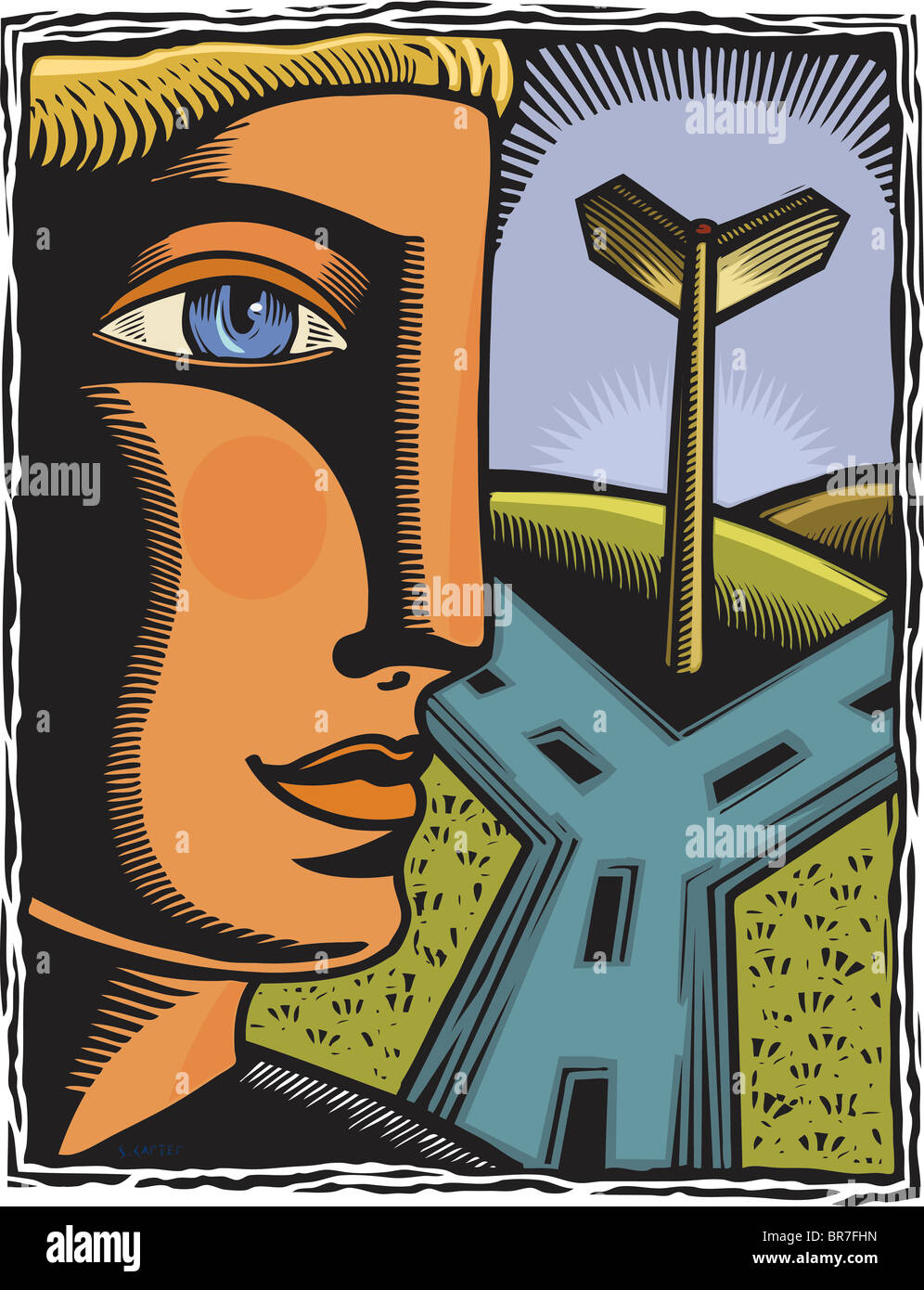 A man standing in front of a crossroads Stock Photo - Alamy