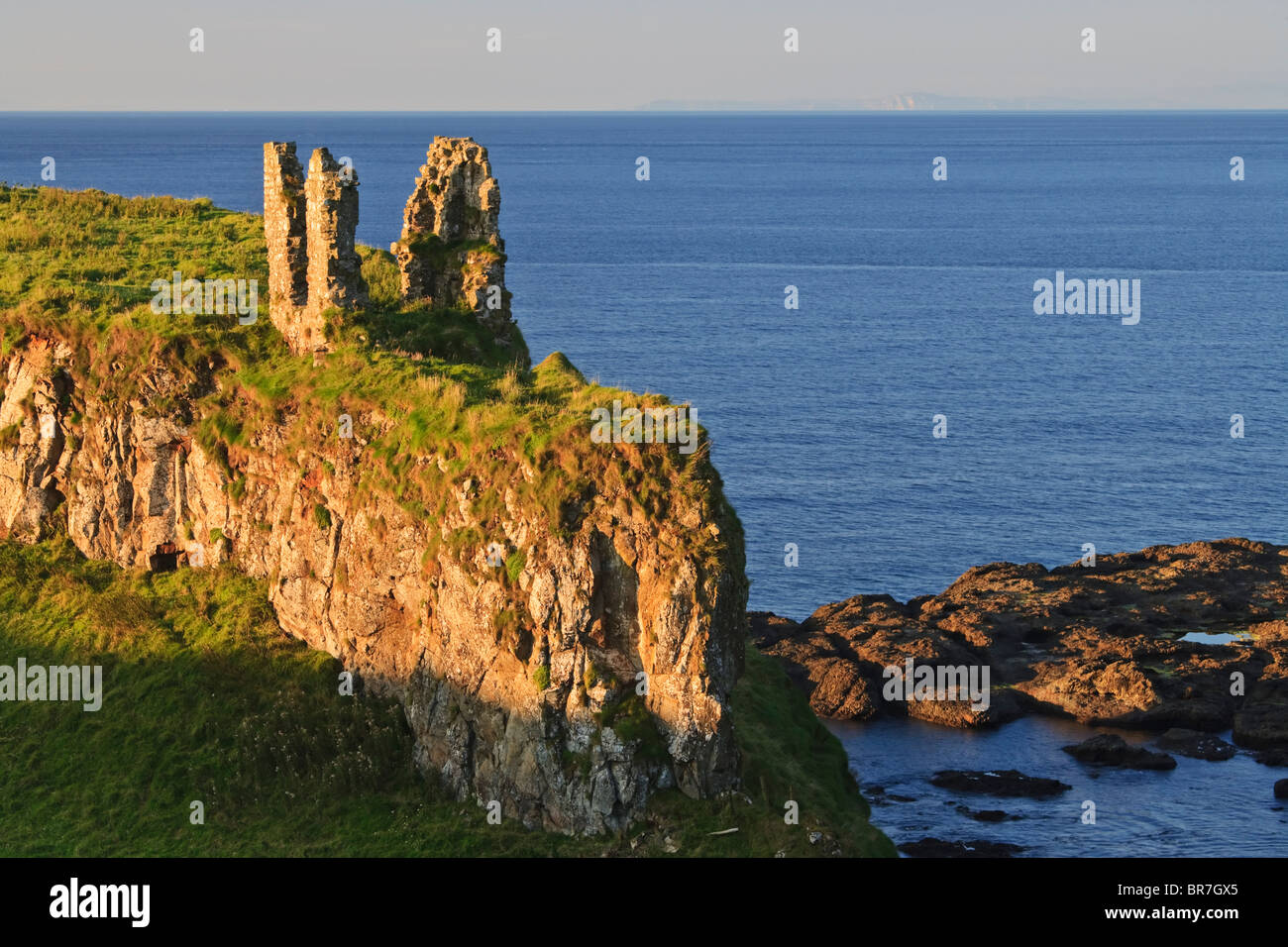 Dunseverick Castle, occupied until 1650, on a peninsula on the north ...