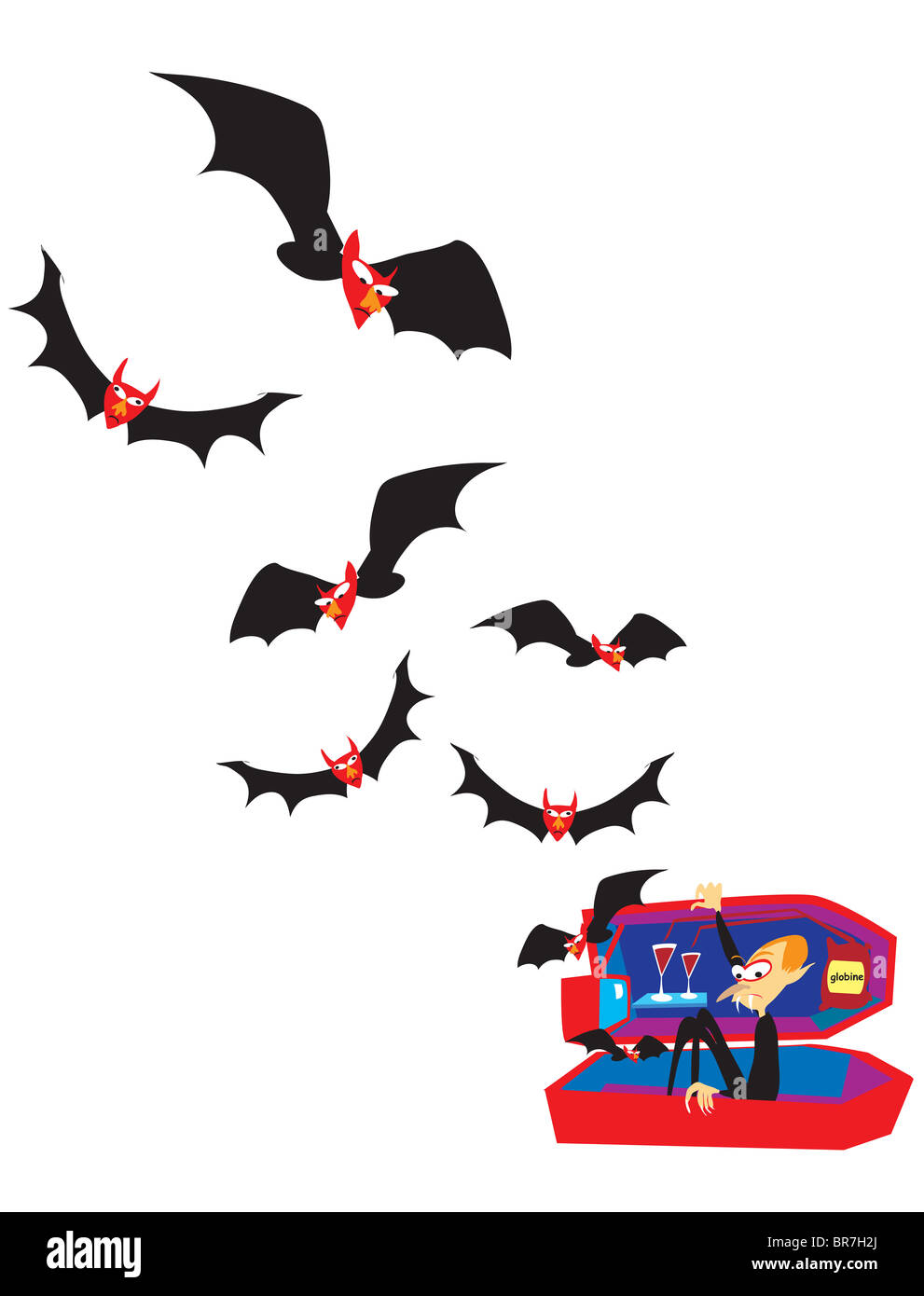 Vampire bat flying to their coffin hi-res stock photography and images ...