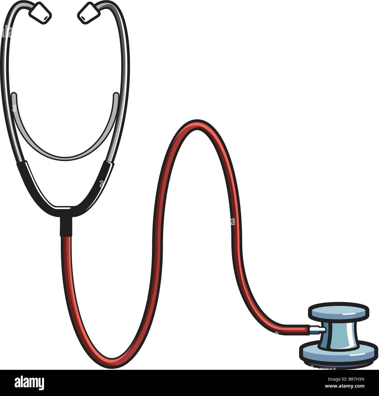 A stethoscope represented on white background Stock Photo - Alamy
