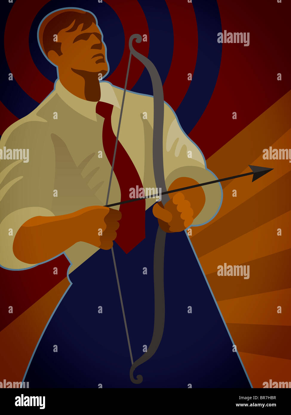 A businessman holding a bow and arrow Stock Photo - Alamy