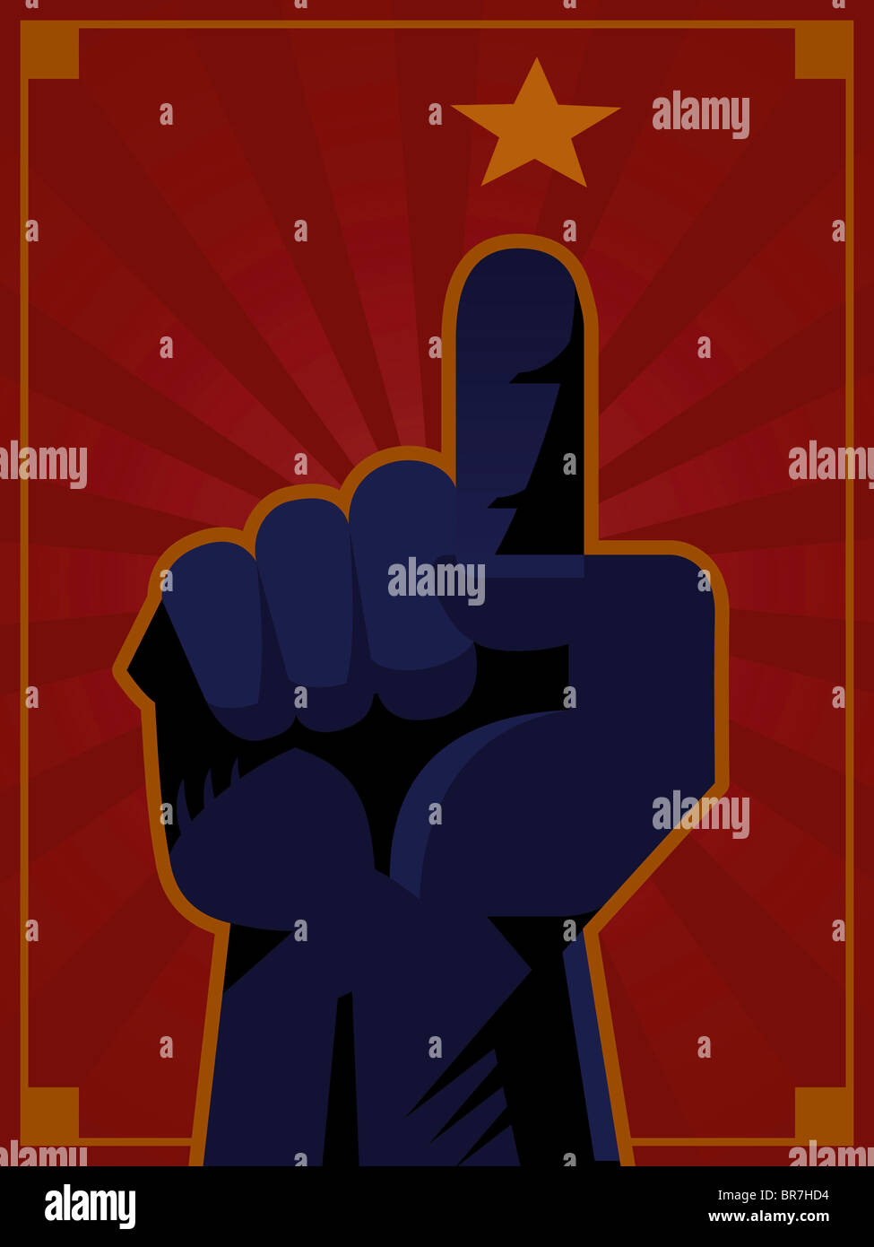 A hand with the index finger pointing to a star Stock Photo - Alamy