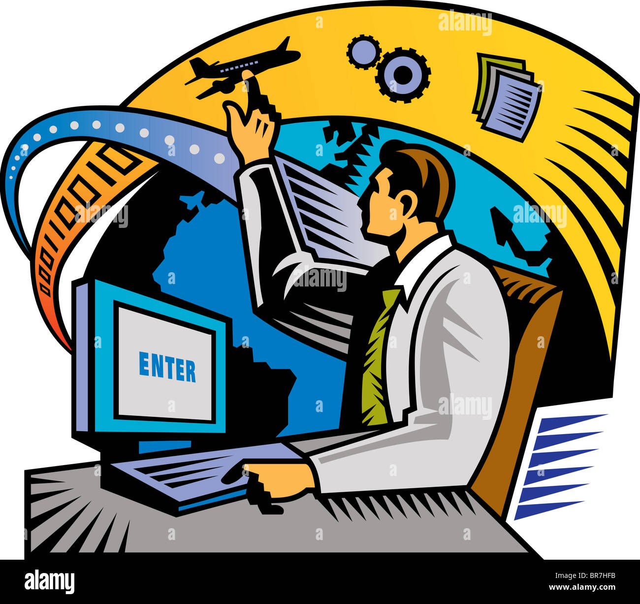 An illustration of a man in cyberspace Stock Photo - Alamy