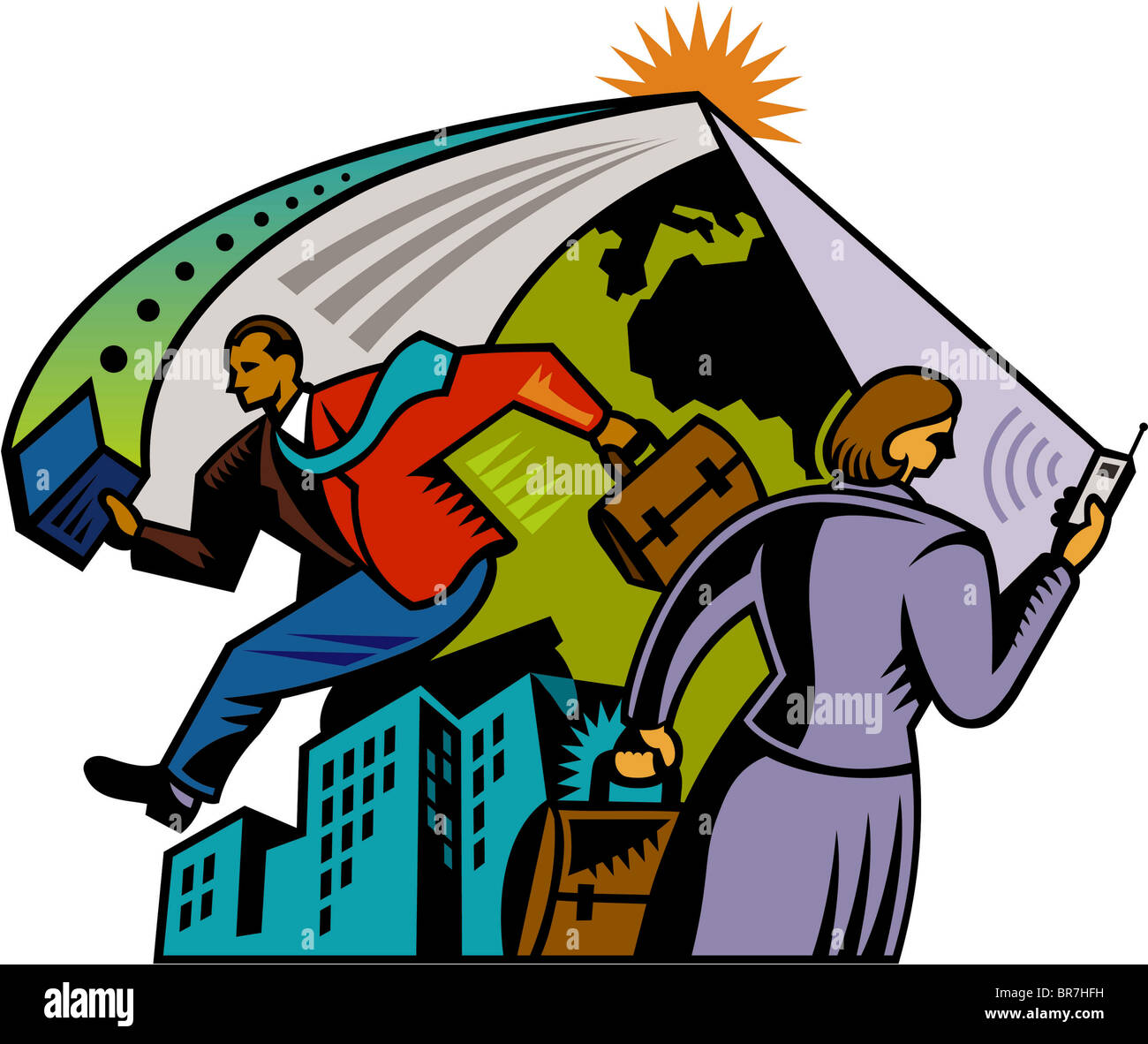 An illustration of business communication between two people Stock ...