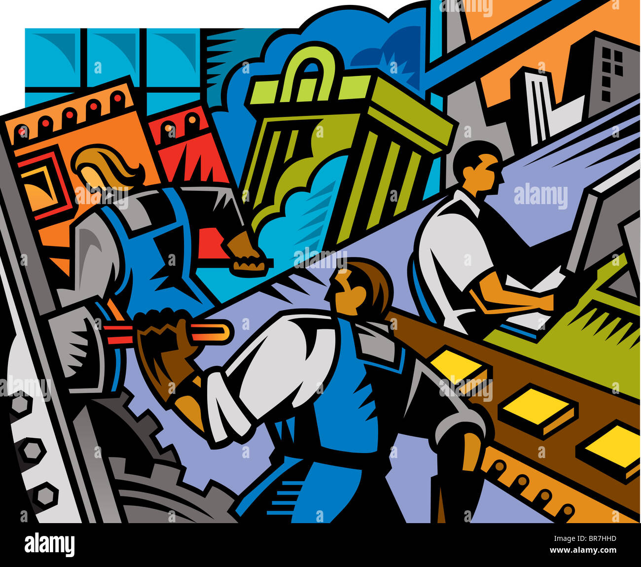 An illustration of various business operations Stock Photo - Alamy