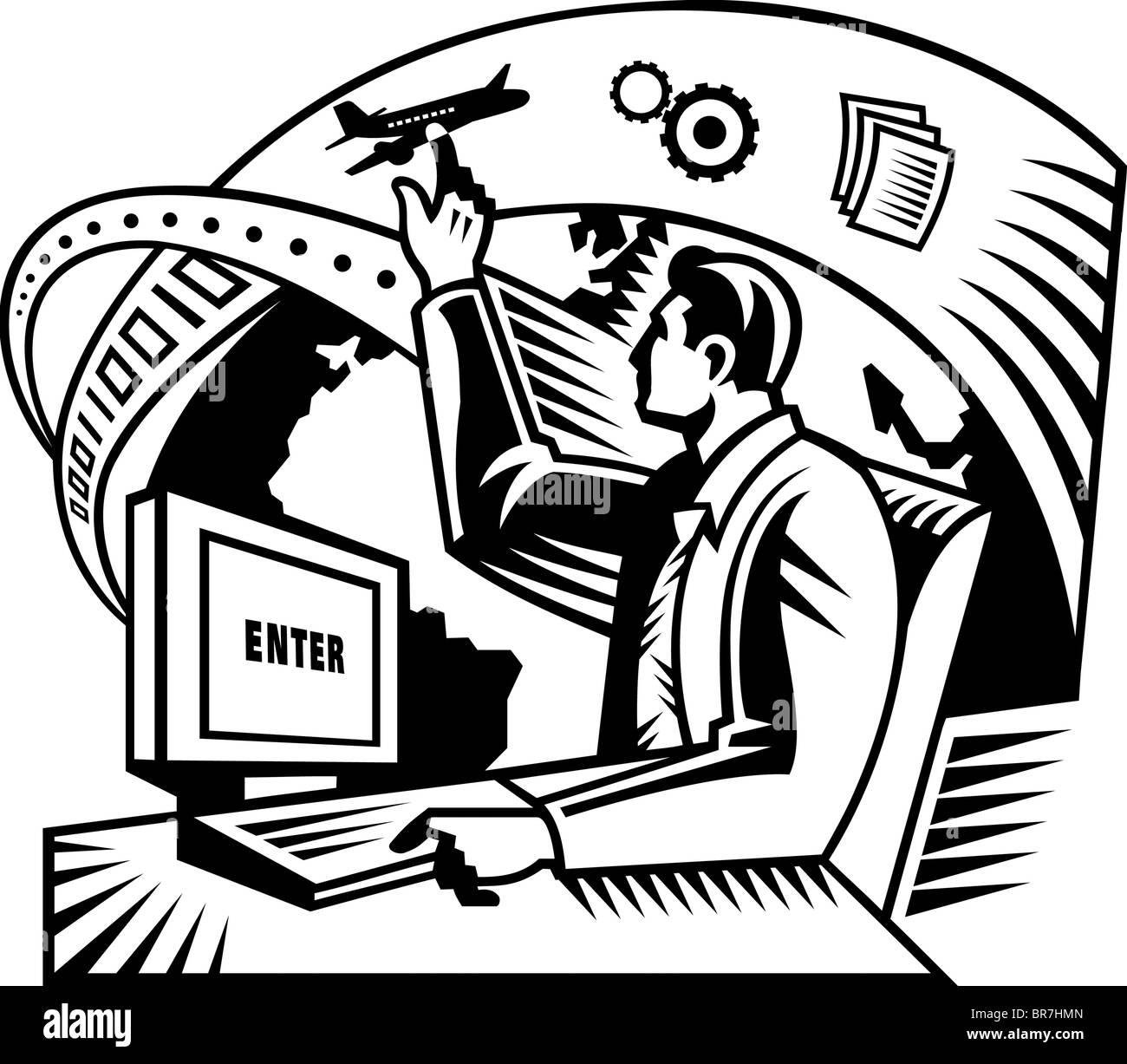 An illustration of a man in cyberspace Stock Photo - Alamy