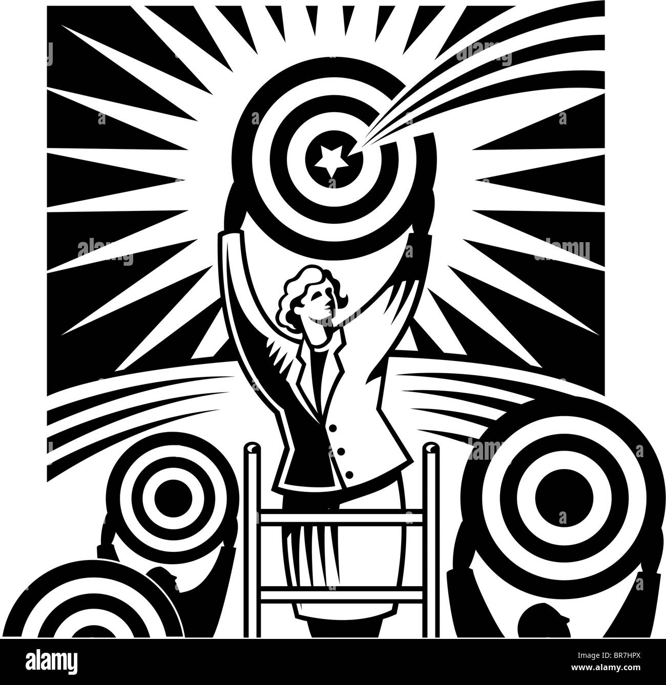 Business cartoon hitting target hi-res stock photography and images - Alamy