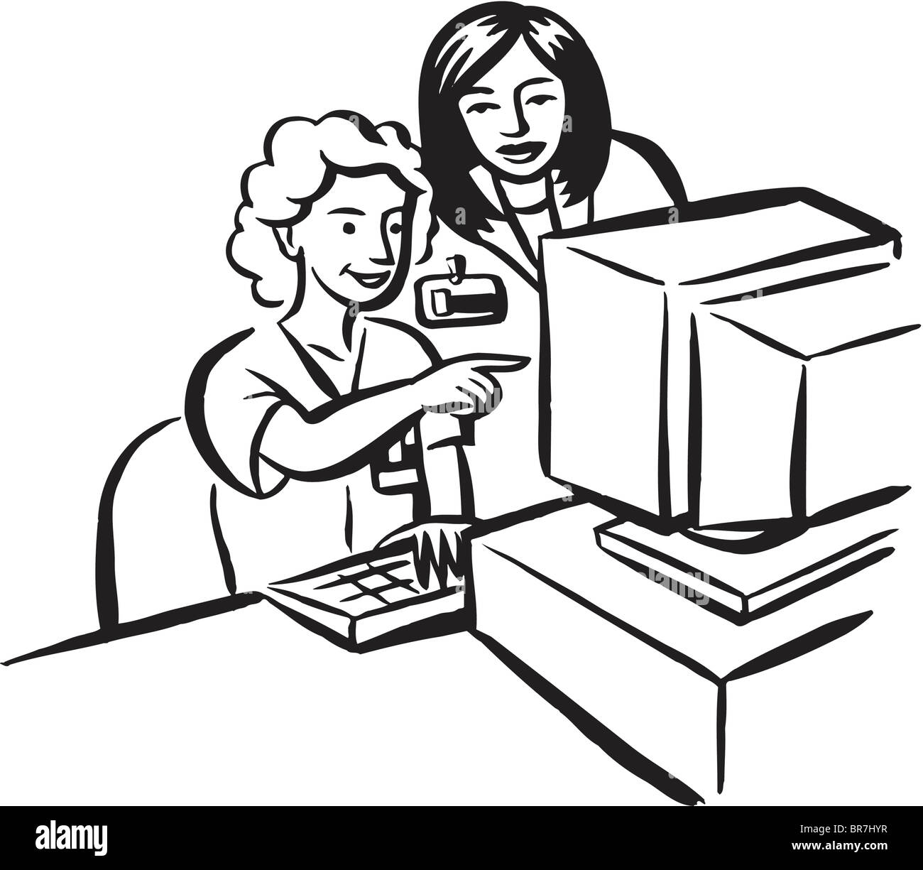 Business technology cartoon data entry hi-res stock photography and ...