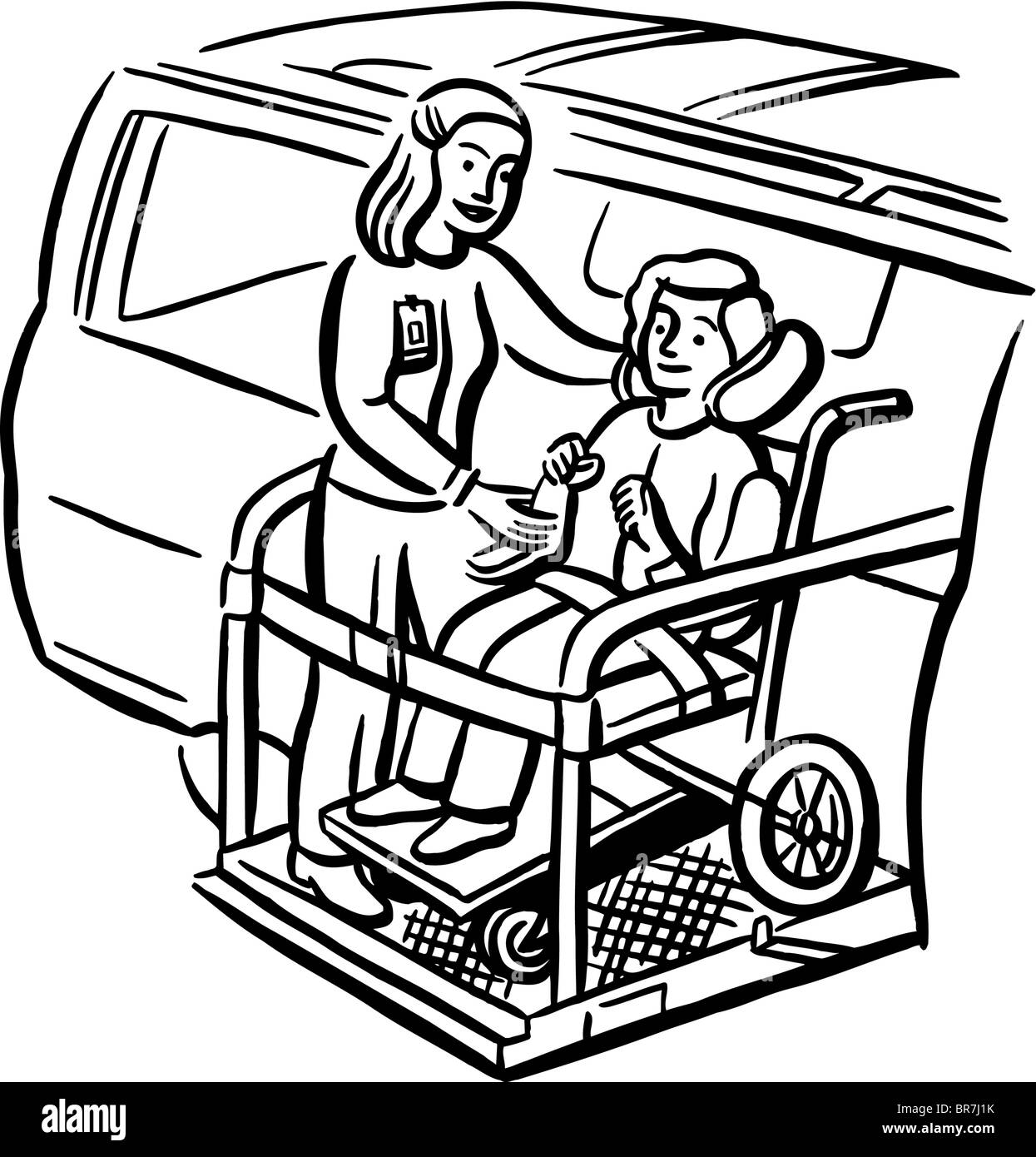 Doctor and patients cartoon Black and White Stock Photos & Images - Alamy