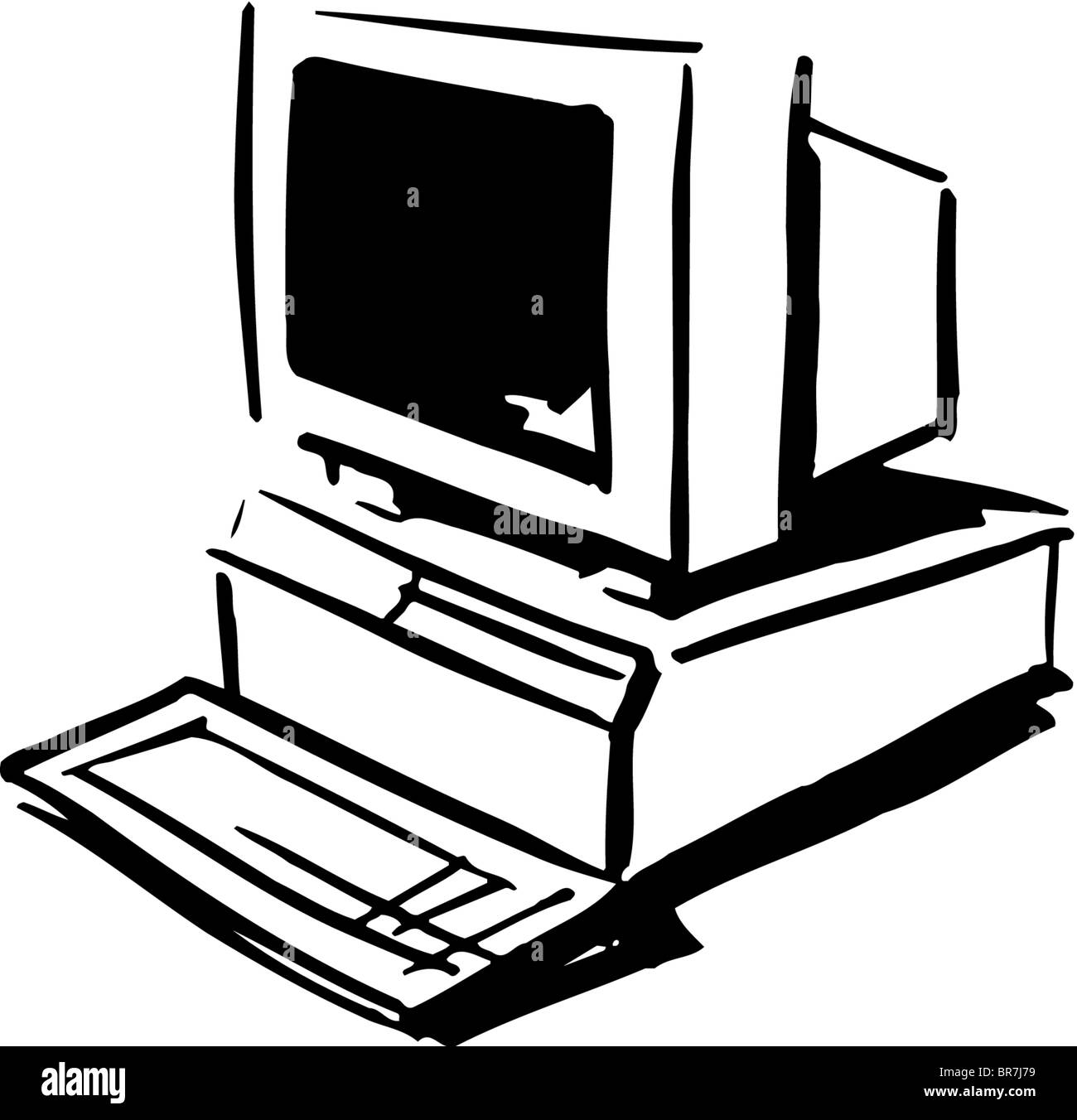 Computer cartoon Black and White Stock Photos & Images - Alamy