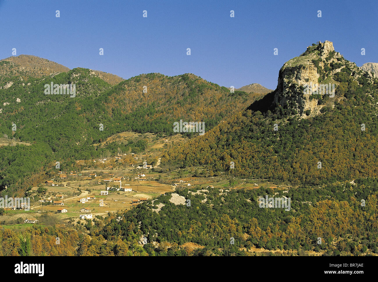 Scenic view of a village in Amanos Mountain Hatay Turkey Stock Photo ...
