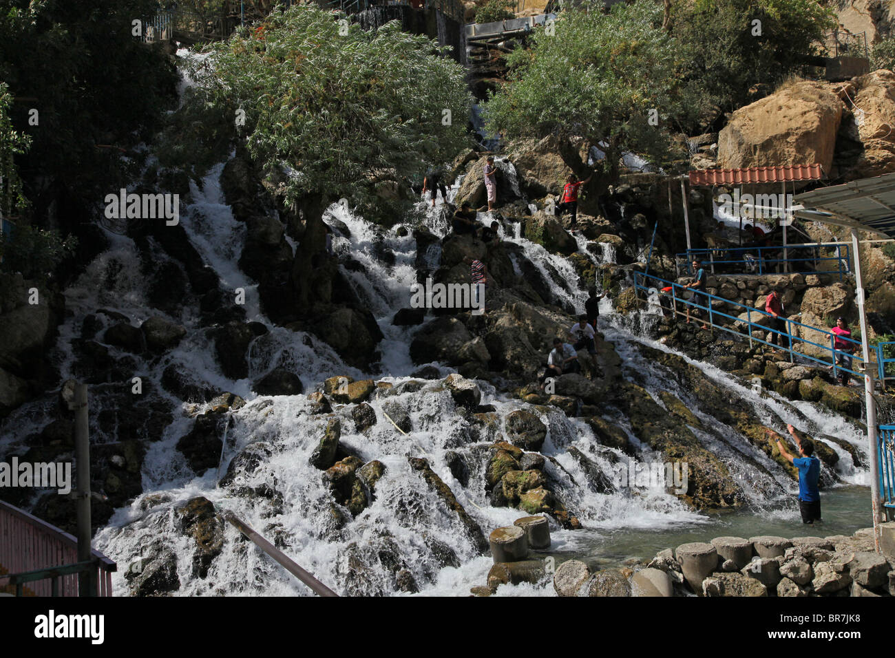 View of Bekhal Waterfall which lies west from Rawanduz city near mount ...
