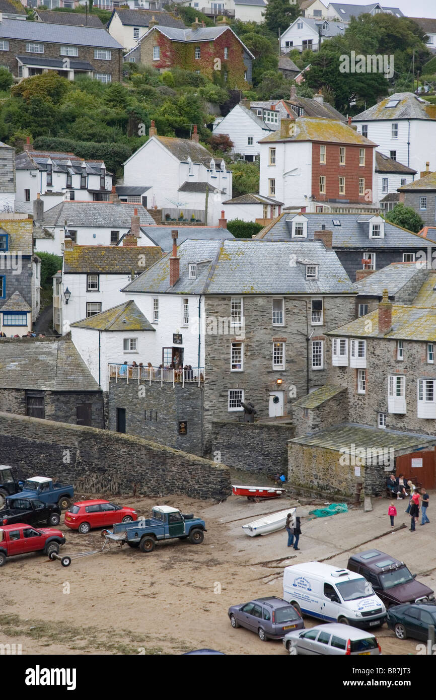 Harbourside stone cottages and buildings at the traditional fishing ...