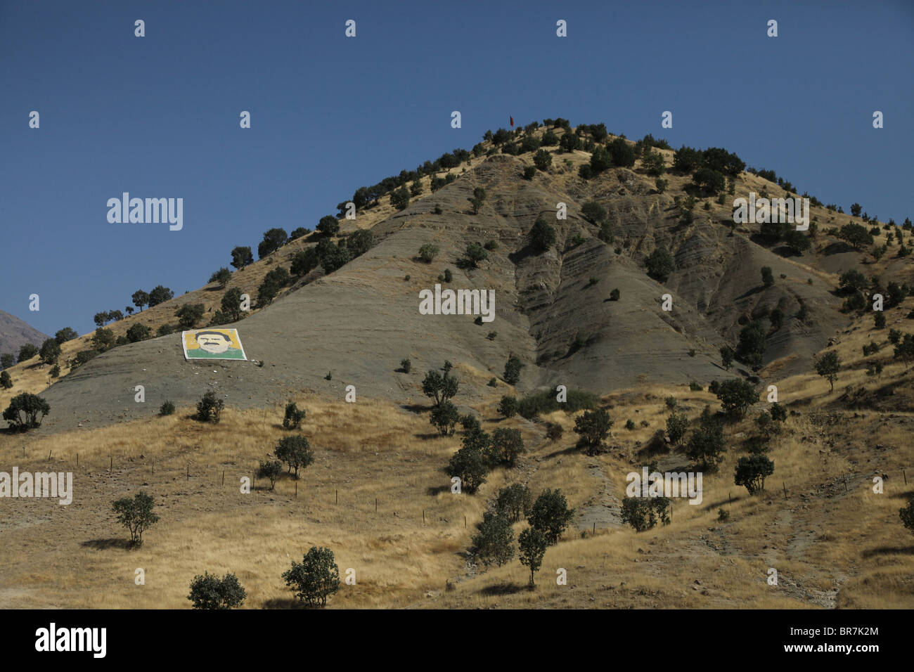 Tribute to Abdullah Ocalan, the imprisoned PKK leader, in a hillside at ...