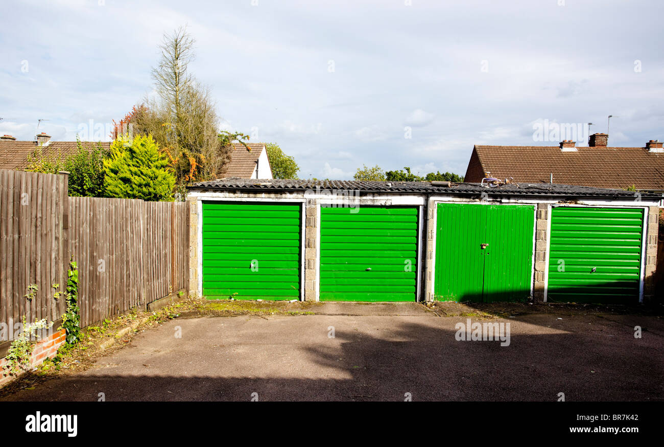 Housing estate garages, London, England, UK Stock Photo - Alamy