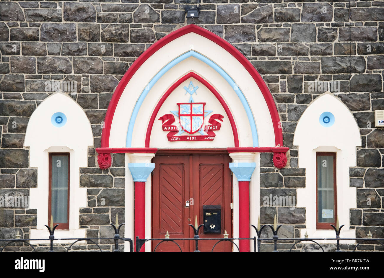 The distinctive colours of an Antrim Freemasons' Lodge, County Antrim ...