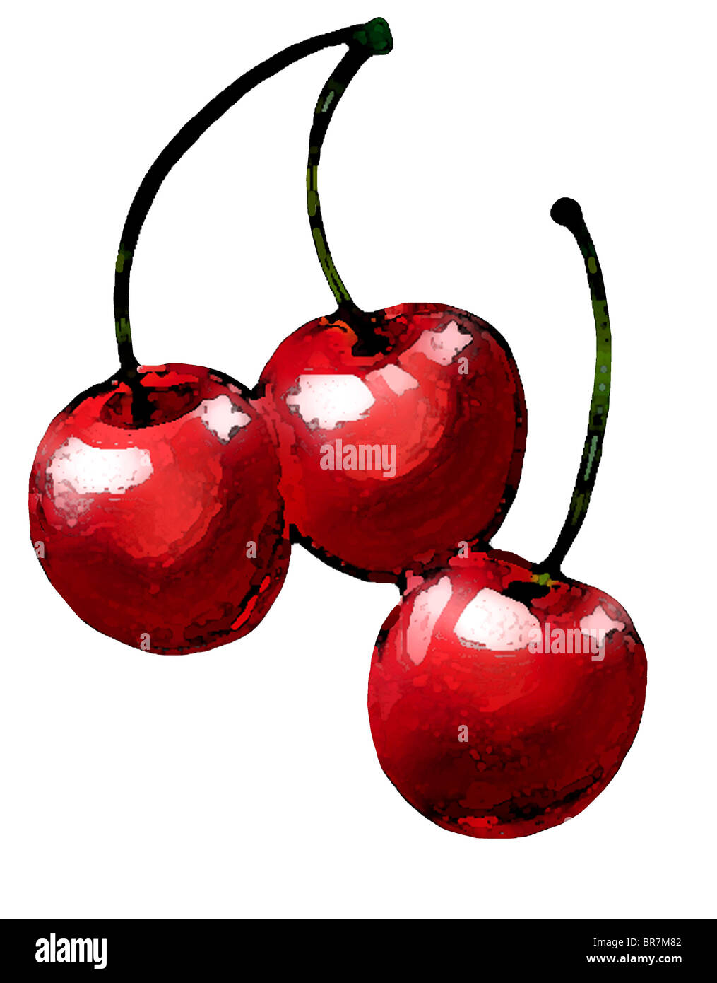 Three shiny cherries Stock Photo - Alamy