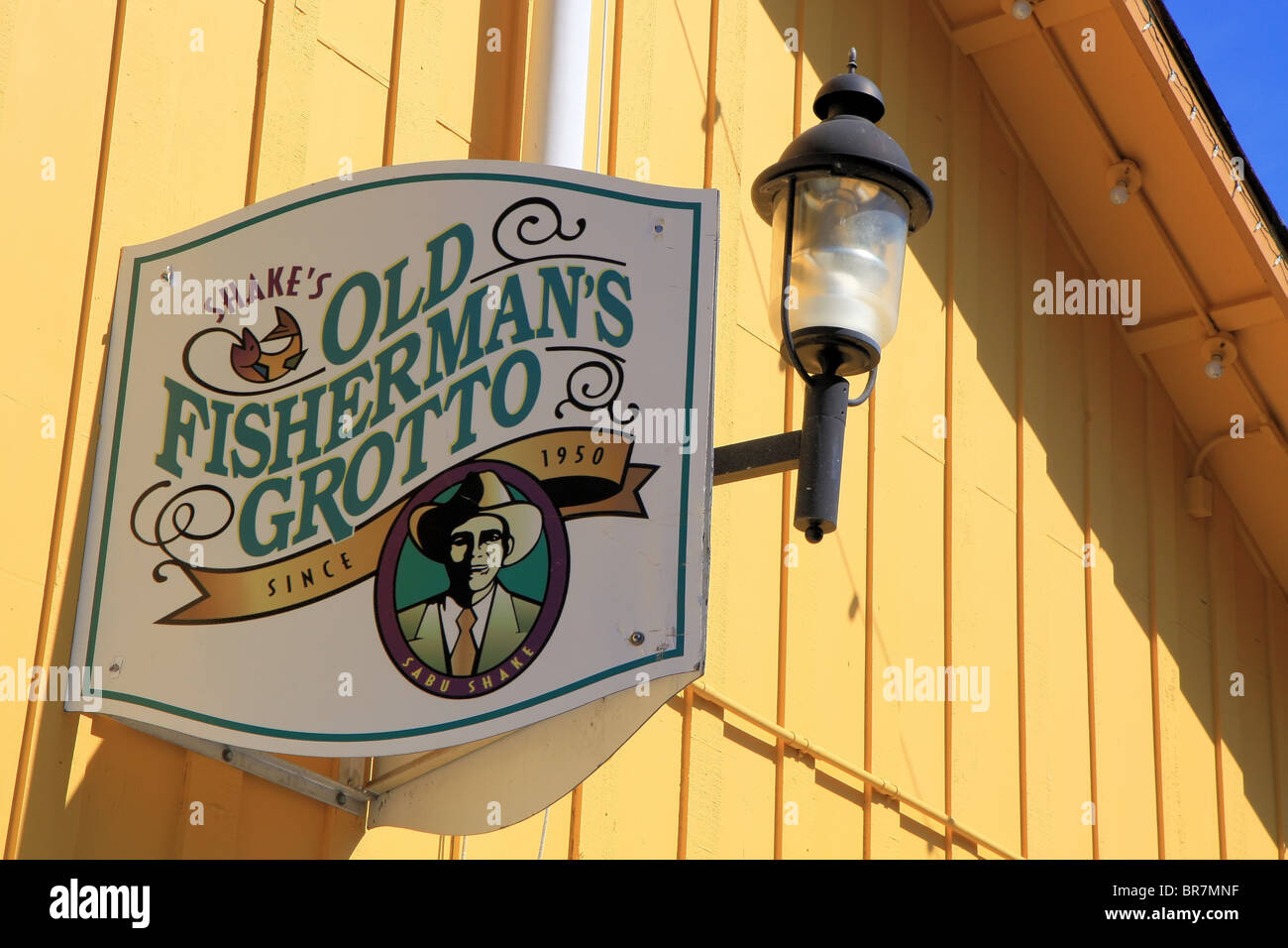 Old Fisherman's Grotto sign, Monterey, California, United States of ...
