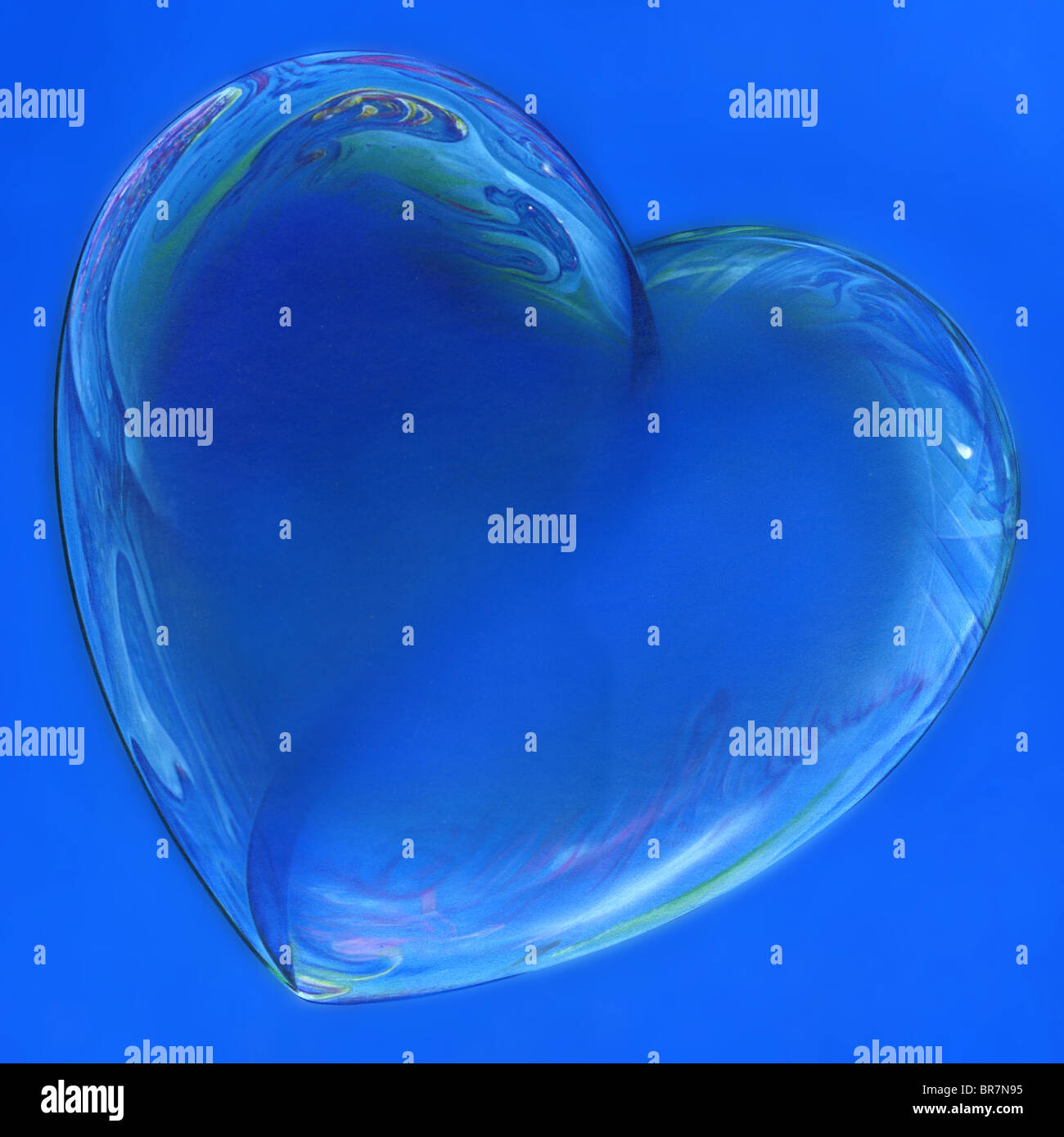 Heart shape bubble against blue background Stock Photo - Alamy
