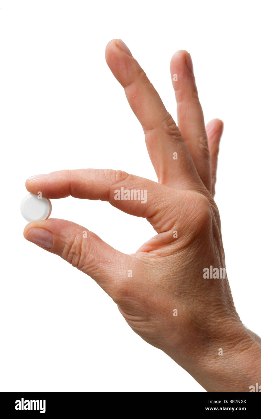 one hand holding one tablet Stock Photo - Alamy