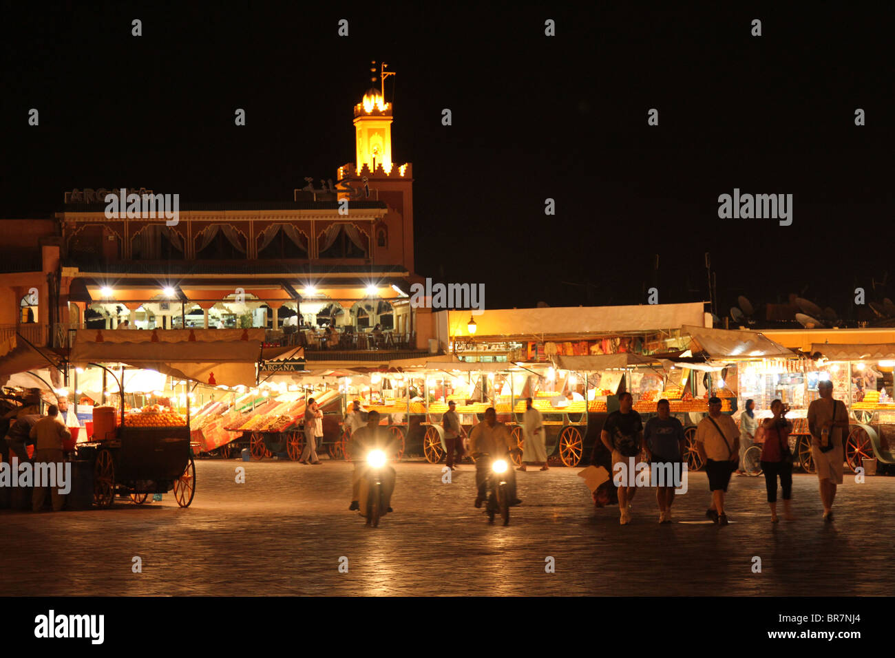 Night Market at Jamaa El Fna, Marrakech, Morocco Stock Photo - Alamy