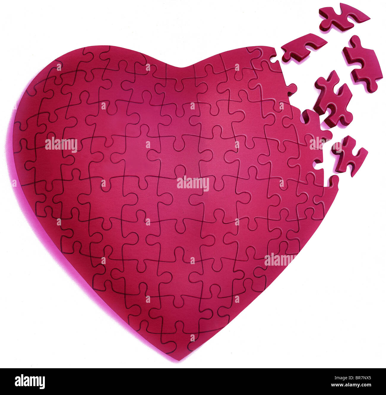 Incomplete heart puzzle Cut Out Stock Images & Pictures - Alamy