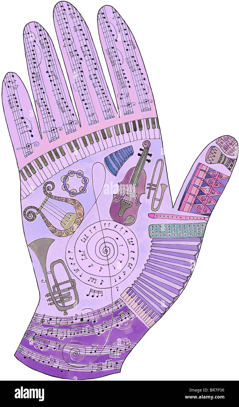 A pictorial representation of a music hand Stock Photo - Alamy