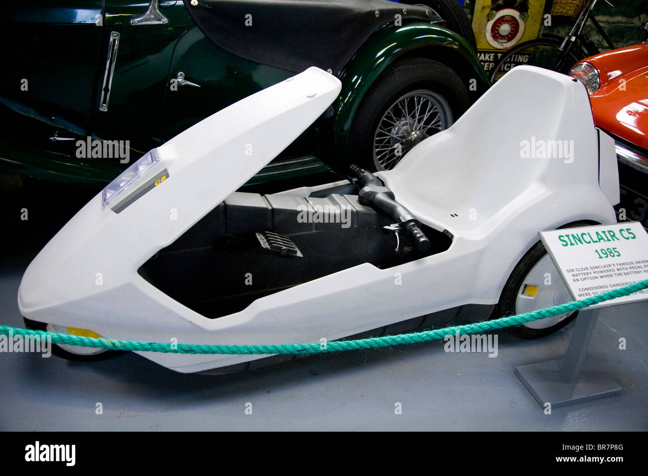 Sinclair C5 on display at Bentley Wildfowl Motor Museum Stock Photo - Alamy