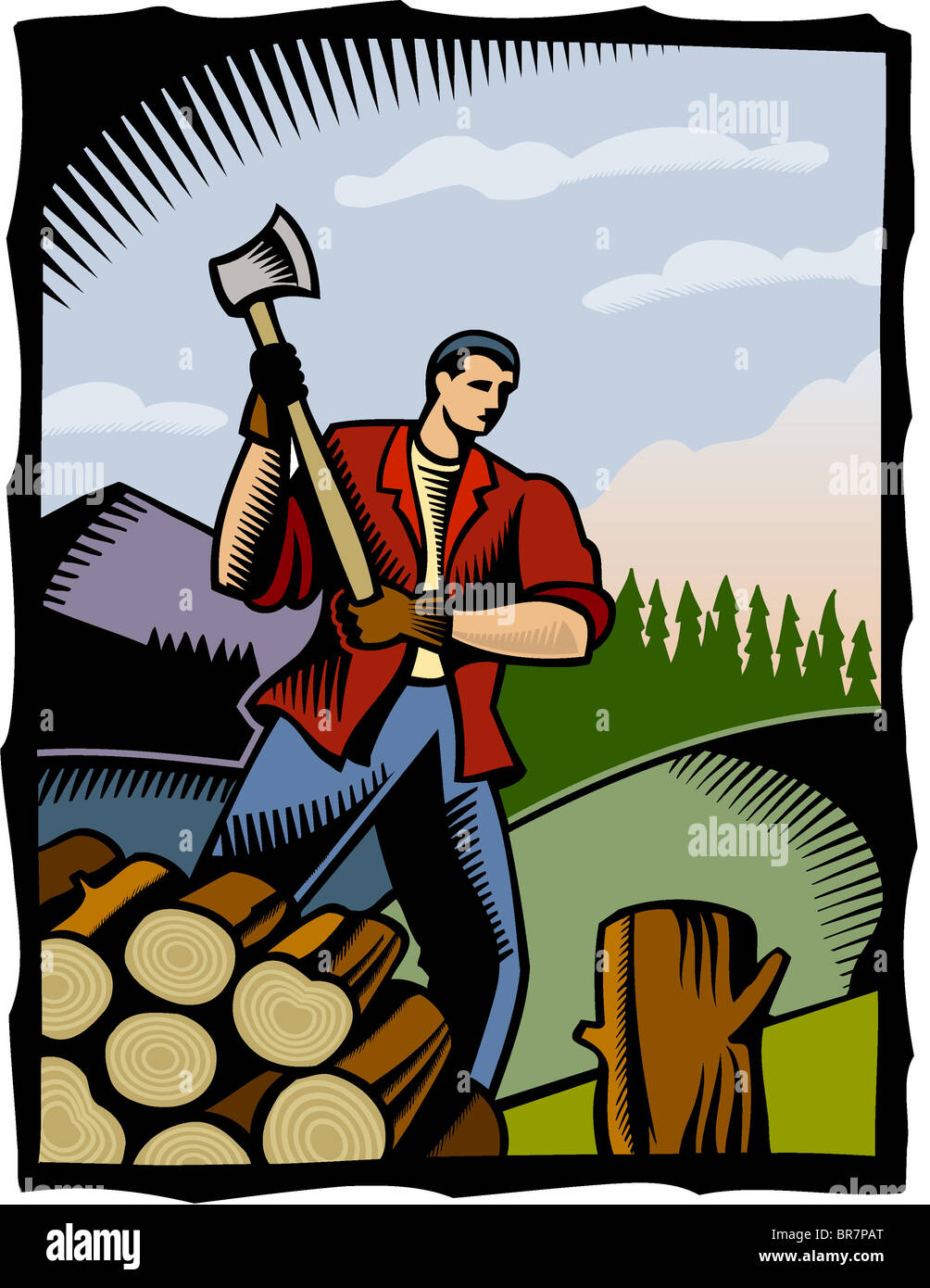 Cartoon man axe hi-res stock photography and images - Alamy