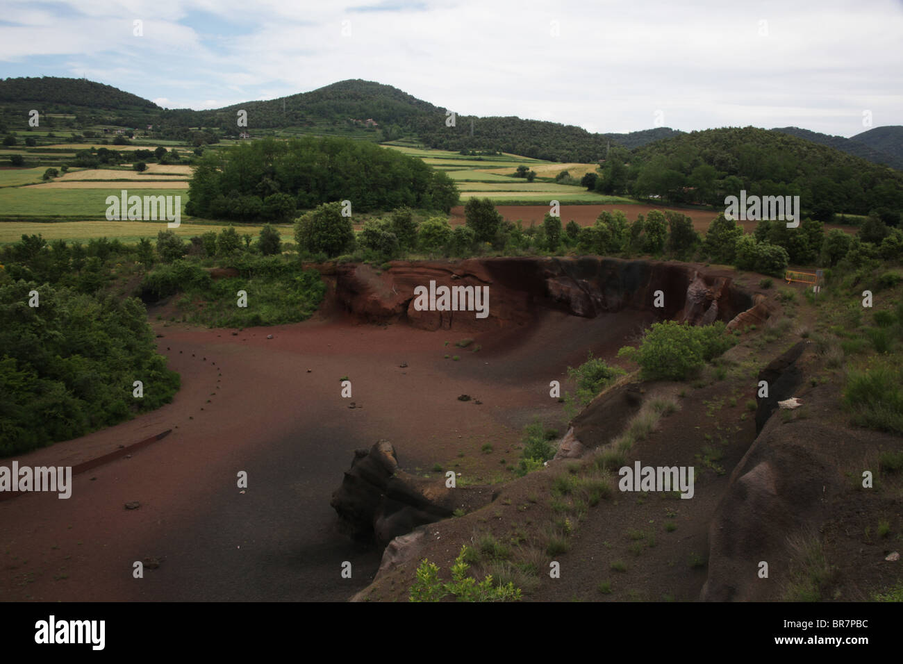 Croscat open volcano Volcanic Zone National Park near Olot in La Alta ...