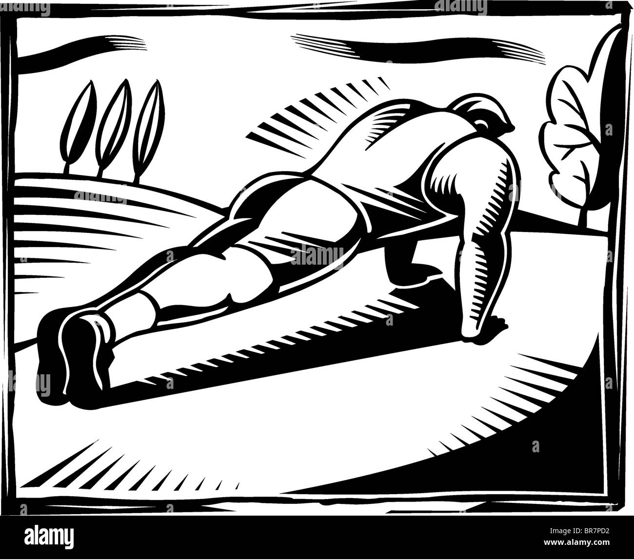 One man doing exercise Black and White Stock Photos & Images - Alamy