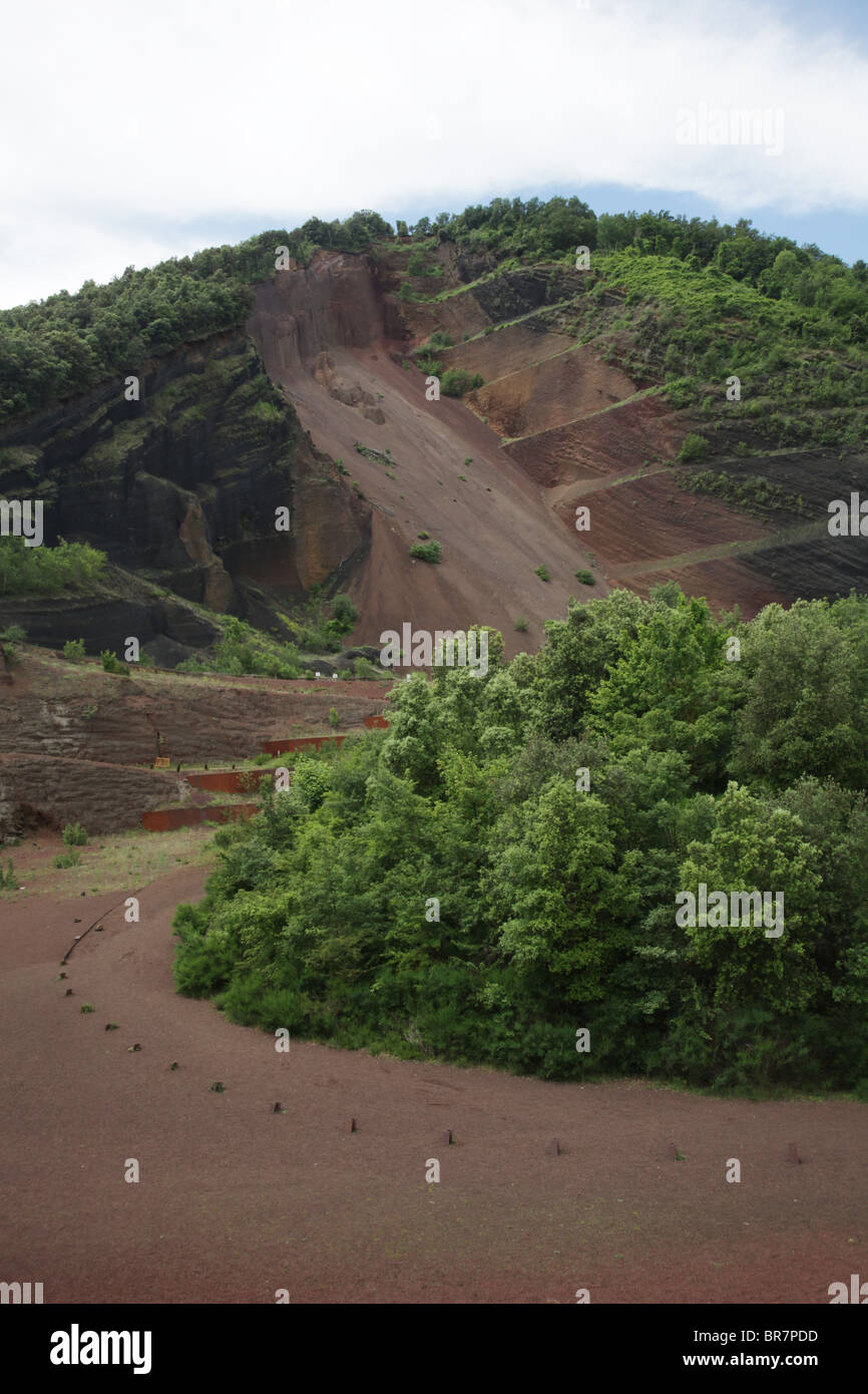Croscat open volcano Volcanic Zone National Park near Olot in La Alta ...