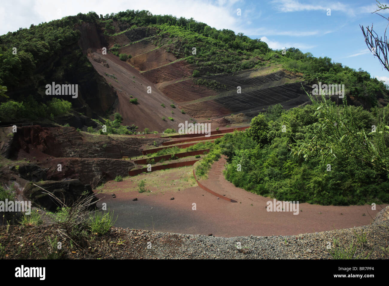 Croscat open volcano Volcanic Zone National Park near Olot in La Alta ...