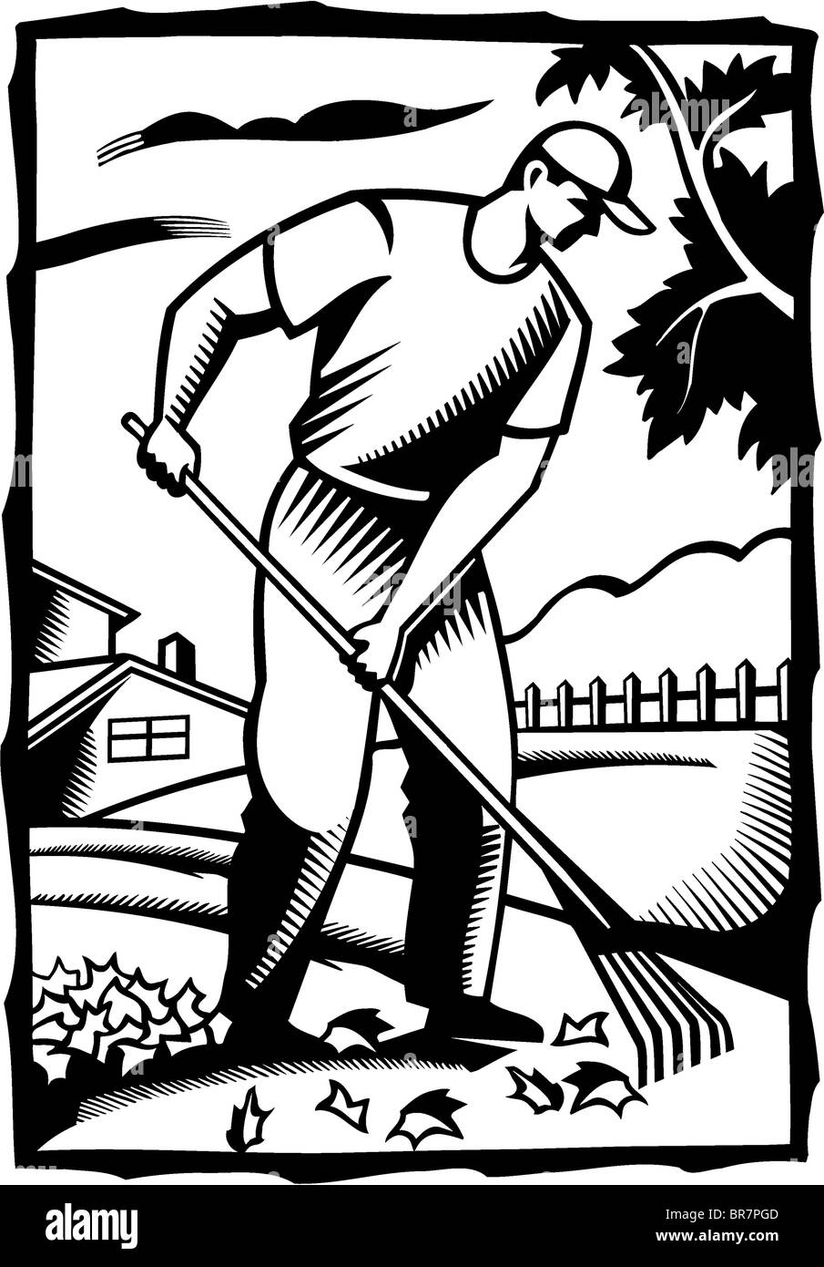 Black white cartoon illustration man hi-res stock photography and ...