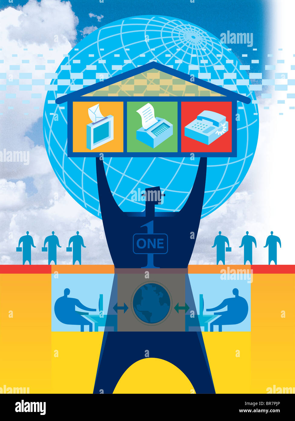 An illustration of the technology fusion Stock Photo - Alamy