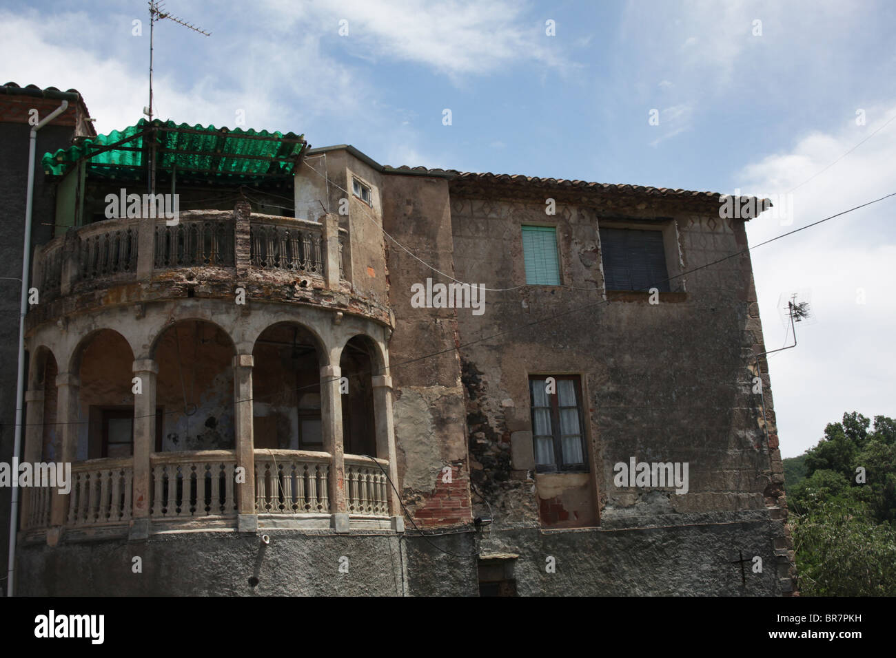 Wall Turret Tower Medieval Santa Pau in the Volcanic Zone National Park ...