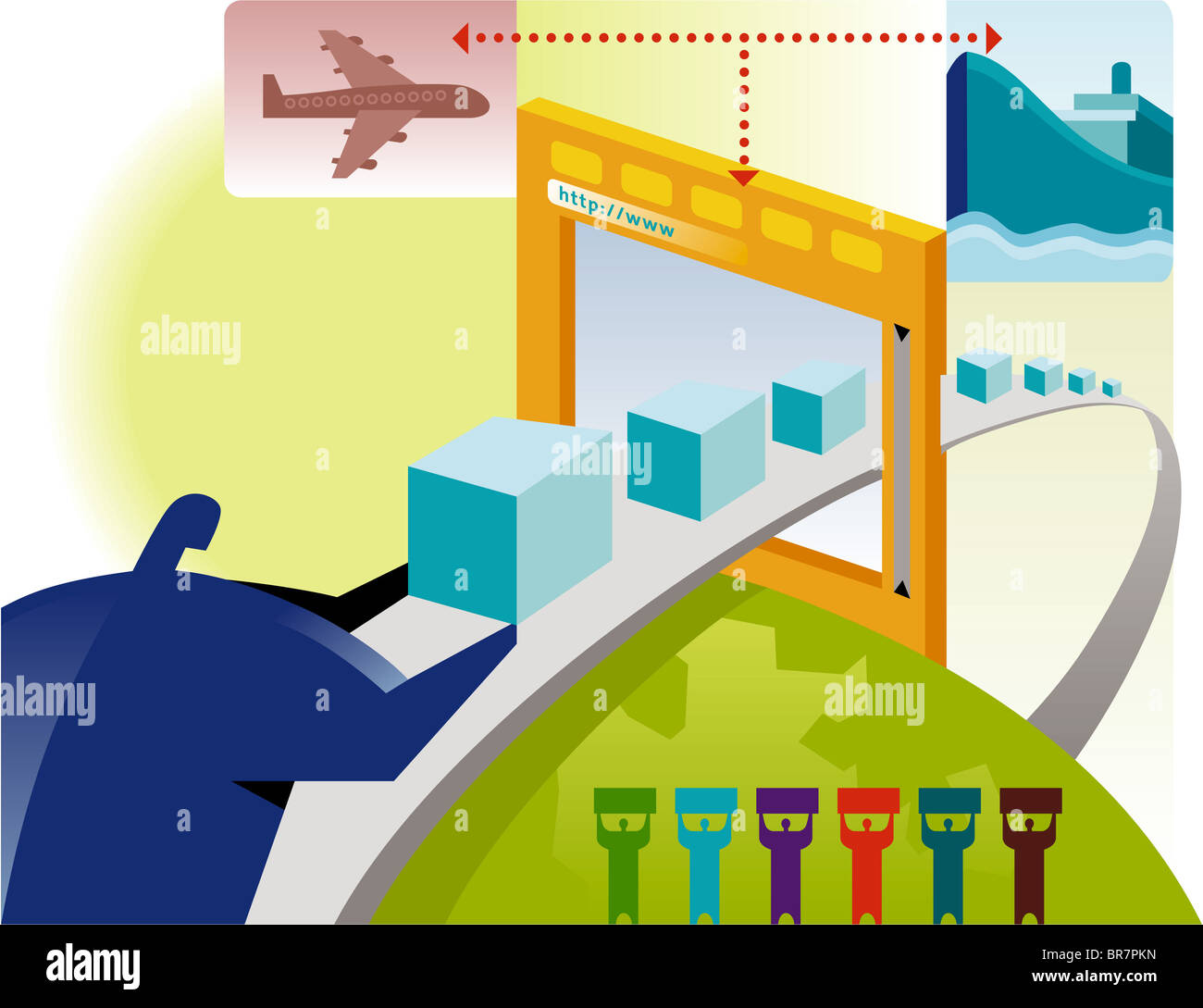 A drawing of business travel Stock Photo - Alamy