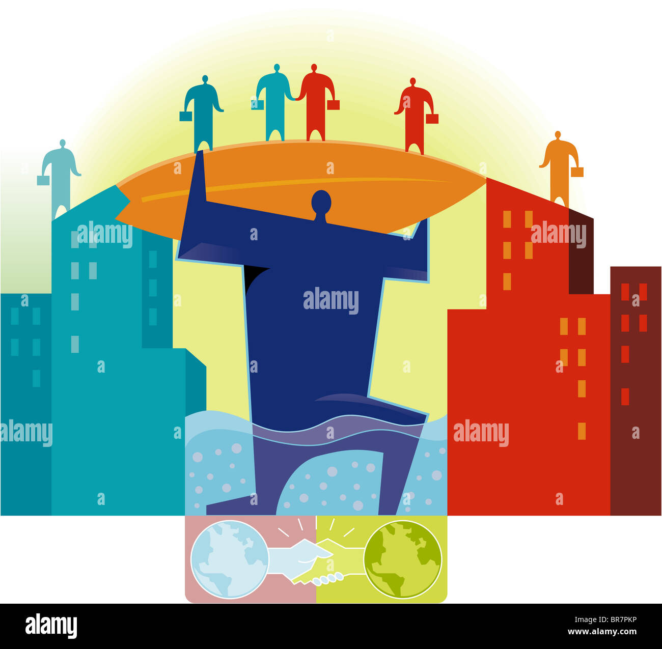 An illustration of business mergers Stock Photo - Alamy