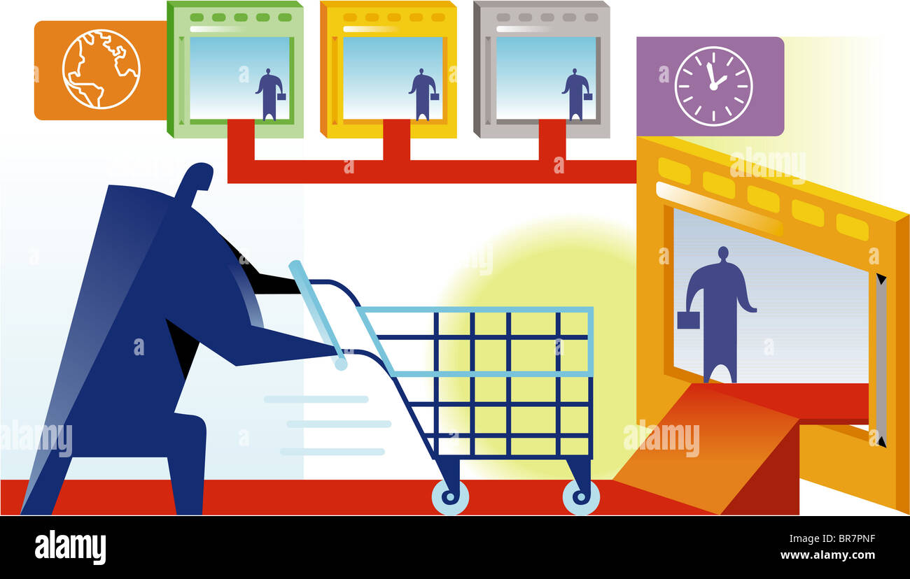 An illustration of online business competitors Stock Photo - Alamy