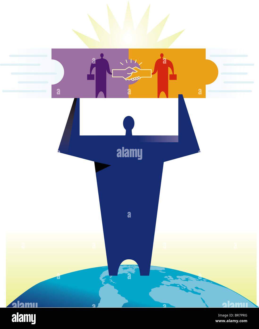 An illustration of a merger between two companies Stock Photo - Alamy