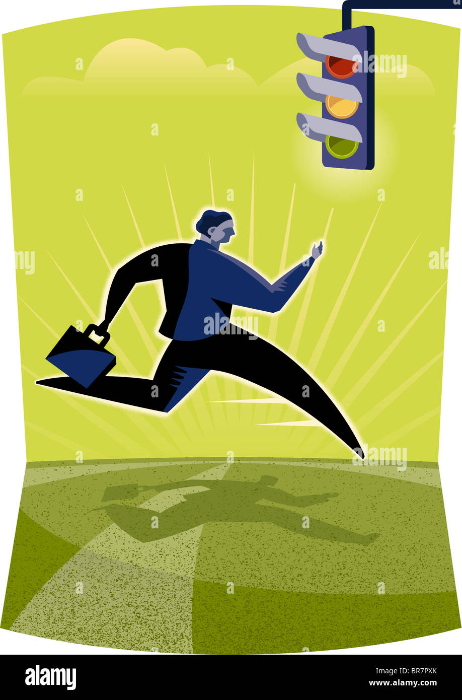 A man going through a stop light Stock Photo - Alamy