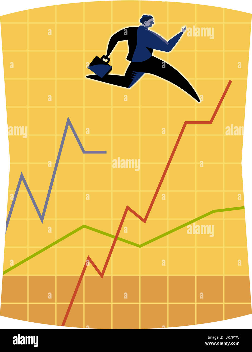 A salesman climbing a sales chart Stock Photo - Alamy