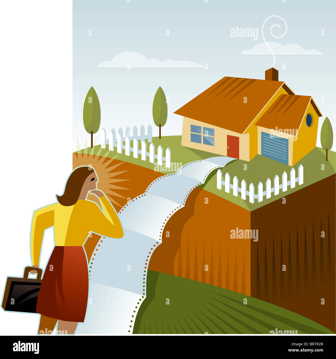 House cartoon woman hi-res stock photography and images - Alamy
