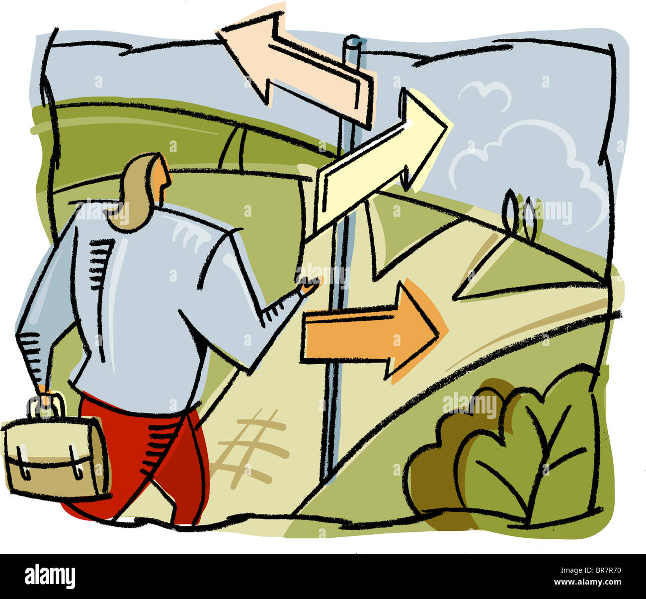A woman deciding which path to take Stock Photo - Alamy