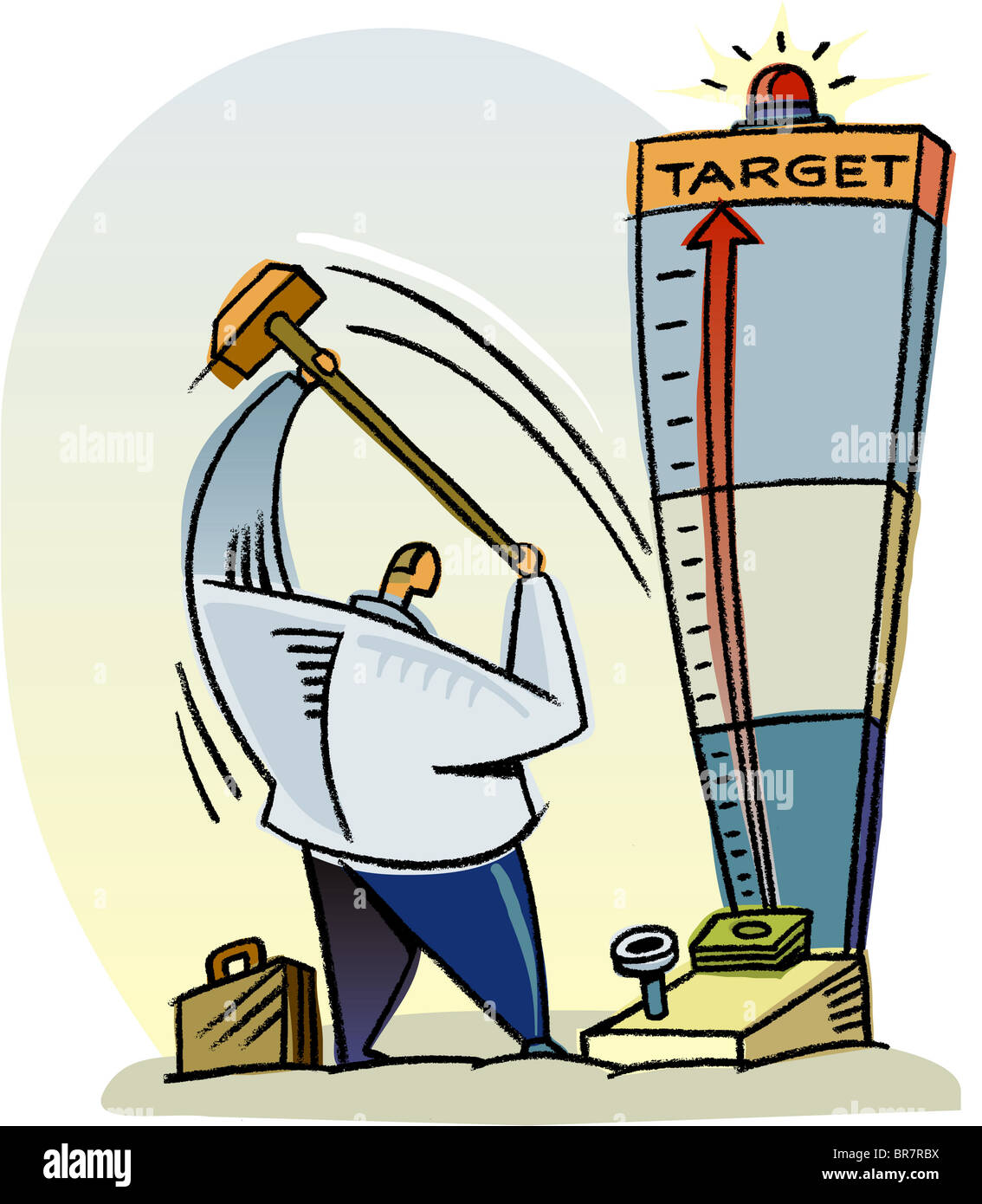 A man hitting the sales target Stock Photo - Alamy